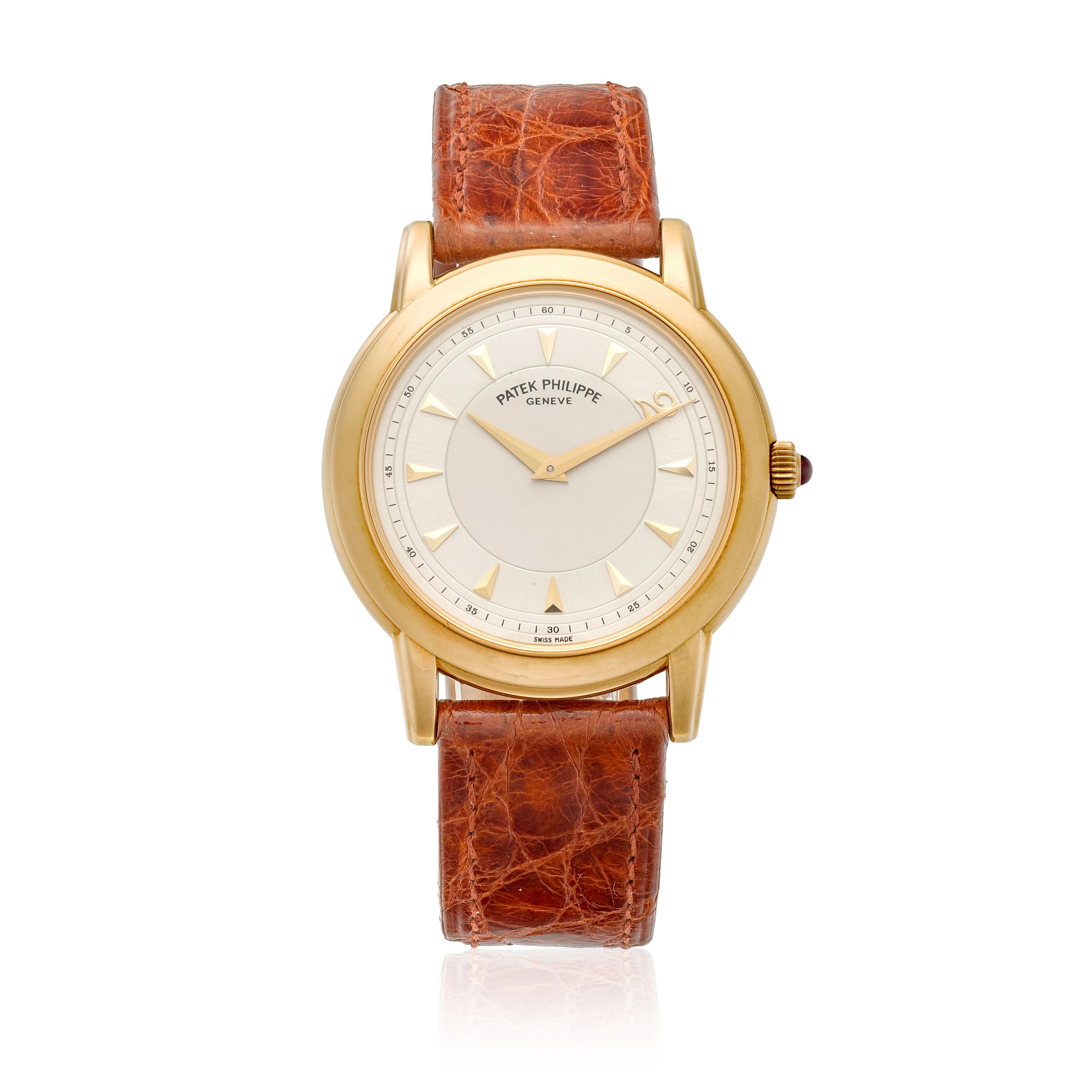 Bonhams : PATEK PHILIPPE. A FINE 18K GOLD LIMITED EDITION AUTOMATIC ...