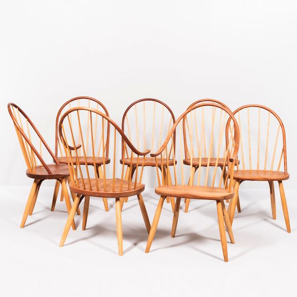 Bonhams Skinner : Seven Thomas Moser Dining Chairs, Auburn, Maine, dated 2000, all with ink ...