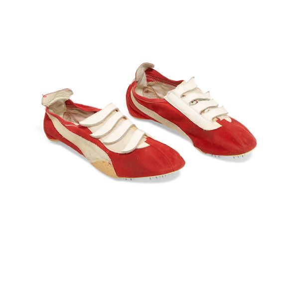 Bonhams : PUMA: A PAIR OF BANNED SPIKE "BRUSH" SHOES GIVEN TO OLYMPIC ...