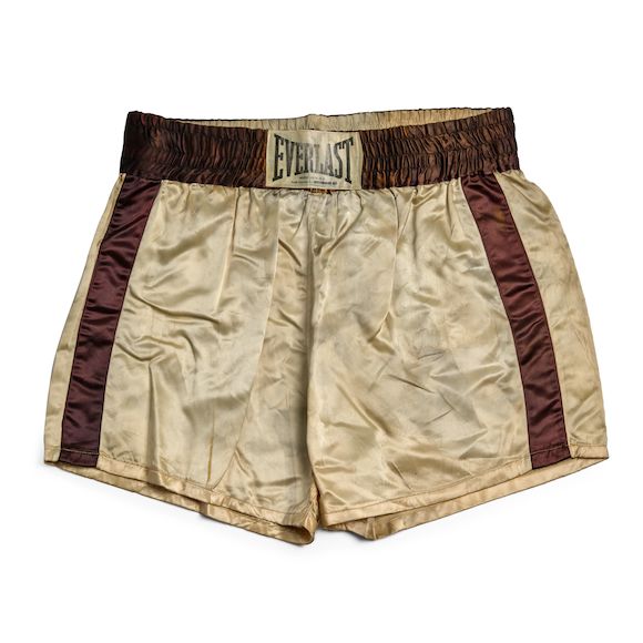 Bonhams : MUHAMMAD ALI: A 1974 PAIR OF SIGNED BOXING TRUNKS