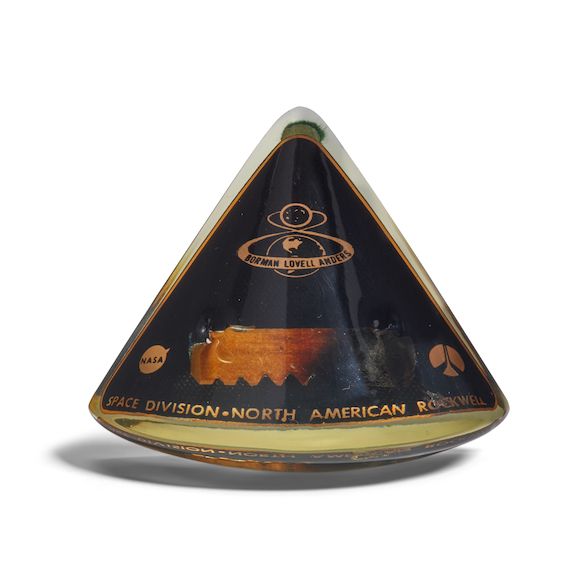 Bonhams : APOLLO 8 FLOWN HEAT SHIELD PLUG ENCASED IN COMMAND MODULE ...