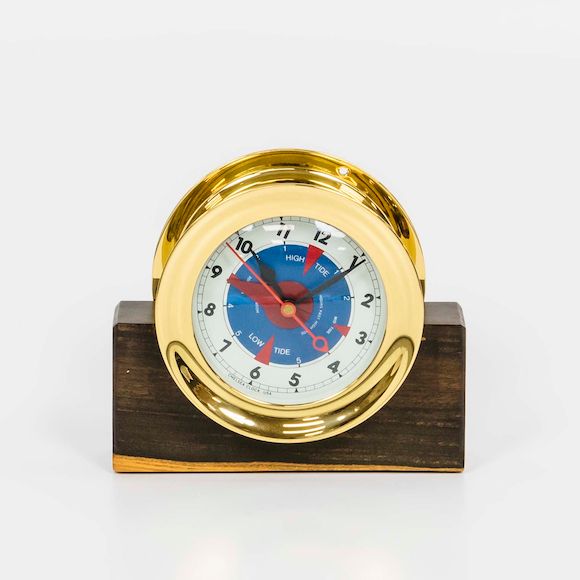 Bonhams Skinner : Chelsea Quartz Tide Clock on Wood Stand