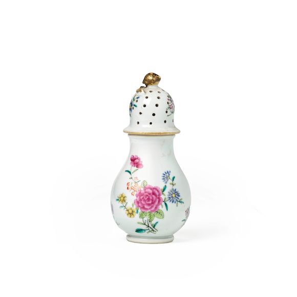 Bonhams : A LARGE FAMILLE ROSE TWO-PIECE SUGAR CASTER Qianlong period ...