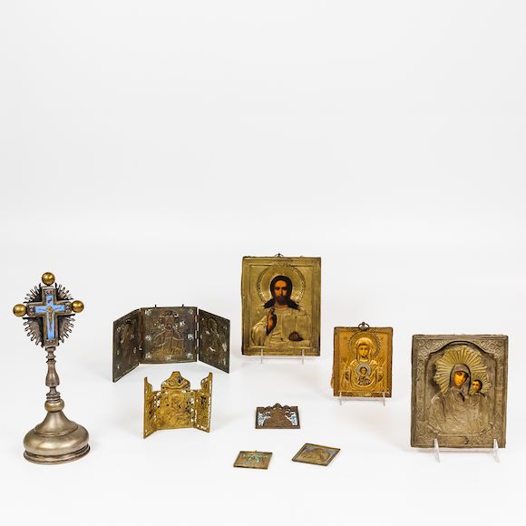 Bonhams Skinner : Nine Religious Icons and a Limoges Enameled Plaque