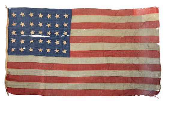 Bonhams : CIVIL WAR UNION FLAG. A 35-star U.S. Flag, linen with silk ...