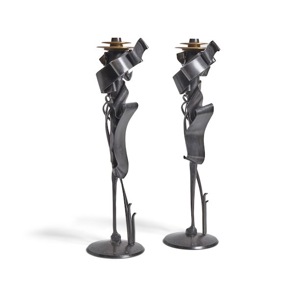 Bonhams : ALBERT PALEY (BORN 1944) Pair of Candlesticks2011forged and ...