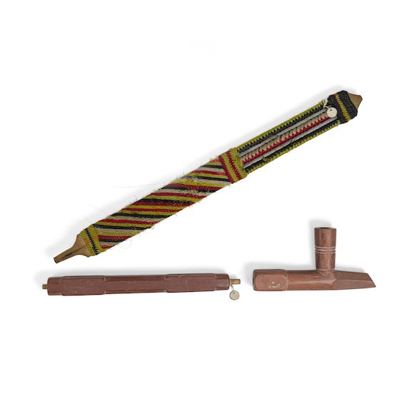 Bonhams : Three Lakota (Sioux) pipe elements