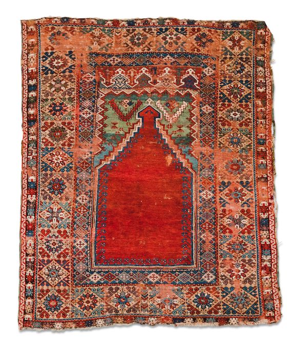 Bonhams Skinner : Mudjar Prayer Rug Anatolia 3 ft. 9 in. x 5 ft.
