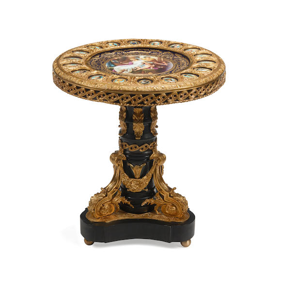 Bonhams A Napoleon Iii Style Gilt Bronze And Porcelain Centertable