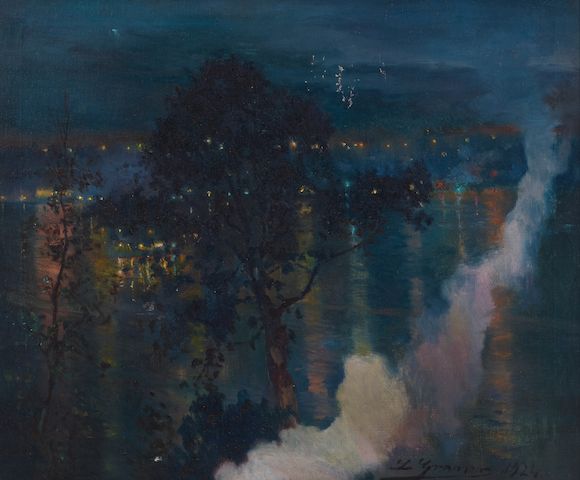 Bonhams : Luis Graner y Arrufi (Spanish, 1863-1929) Vista nocturna 25 x ...