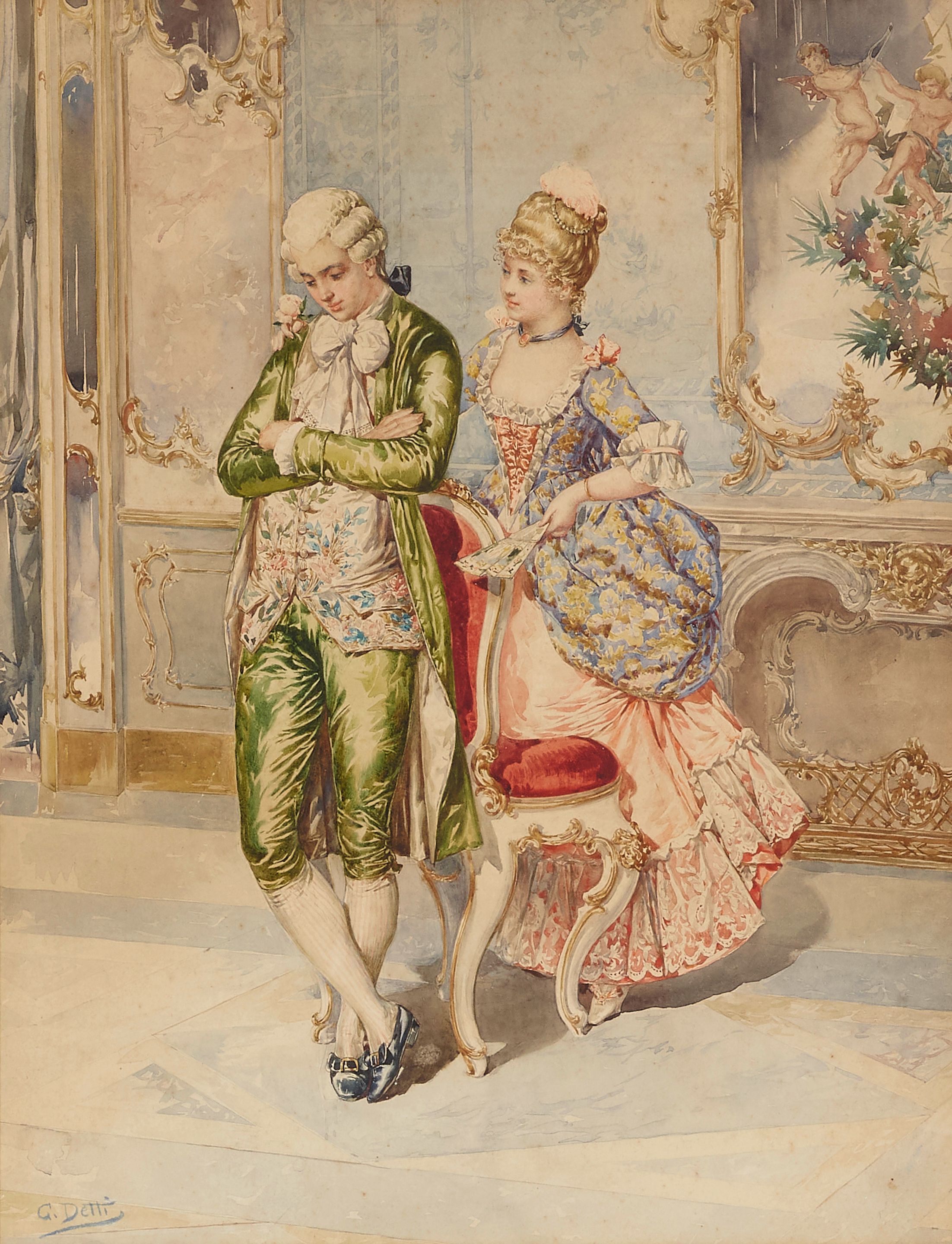 Bonhams : Cesare Auguste Detti (Italian, 1847-1914) An elegant couple ...