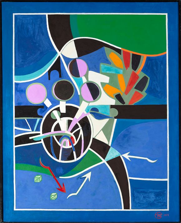 Bonhams : FRANÇOISE GILOT (B. 1921) Magic Games 39 1/2 x 31 3/4 in (100 ...