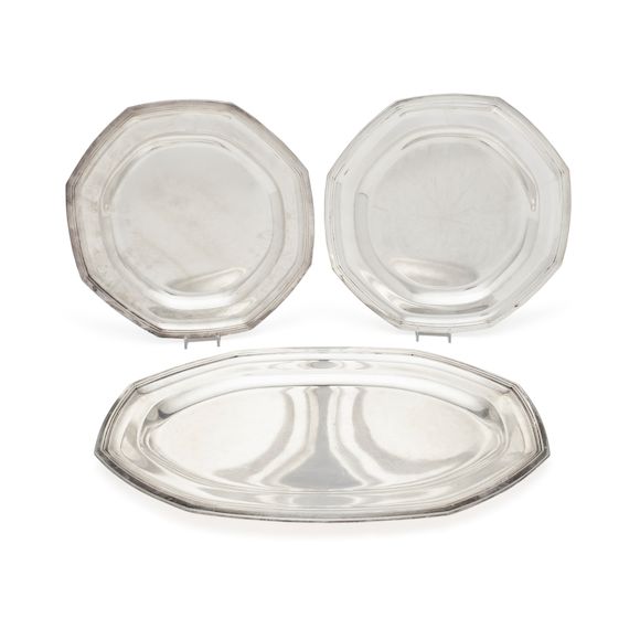 Bonhams : THREE BELGIAN 835 SILVER TRAYS by Louis Wolfers, Brussels ...