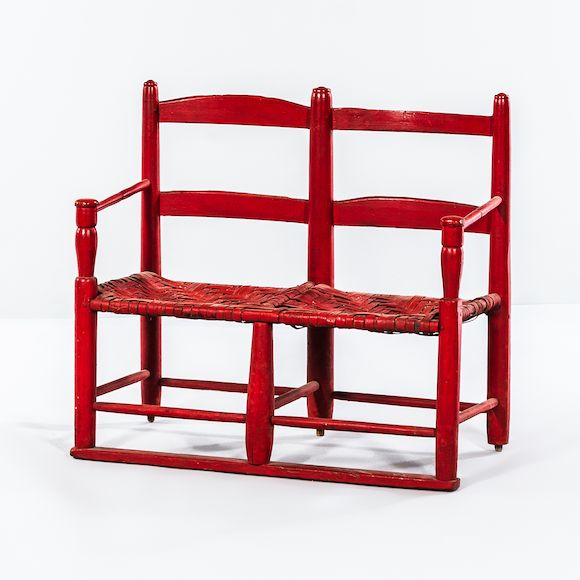 Bonhams Skinner : Red-Painted Buggy Bench
