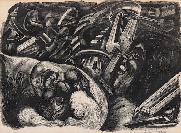Bonhams Skinner : José Clemente Orozco (1883-1949) Two Heads (Machines)