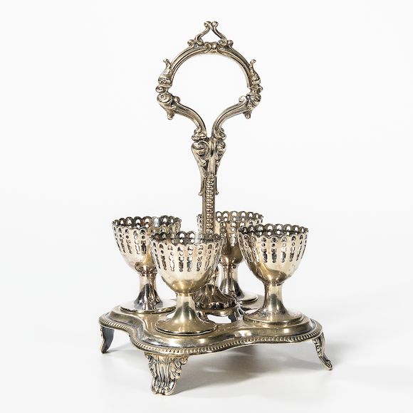 Bonhams Skinner : Silver Plated Egg Server