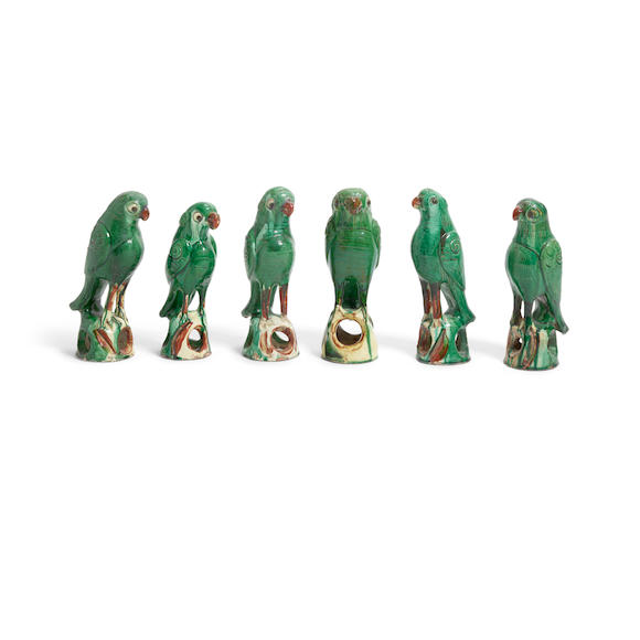 Bonhams A Group Of Twenty Three Chinese Green And Tan Glazed