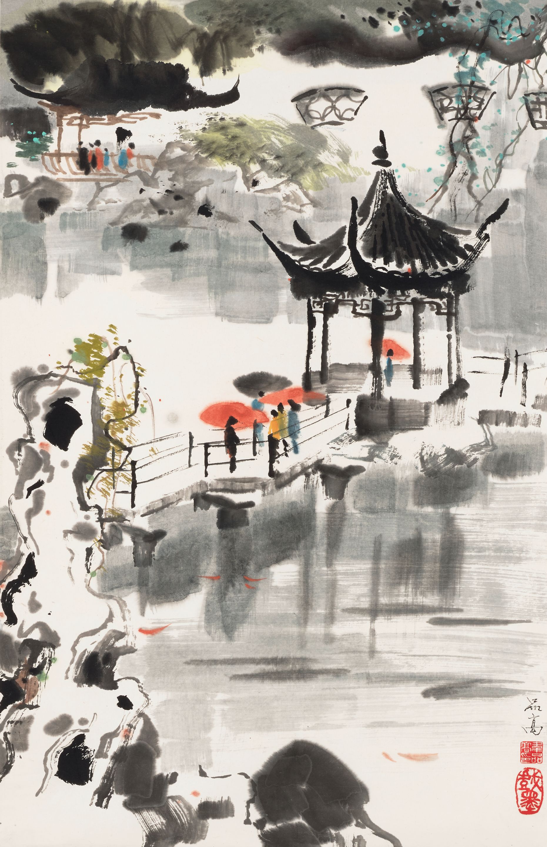 Bonhams : WEI PINGAO (BORN 1944) Pavilion