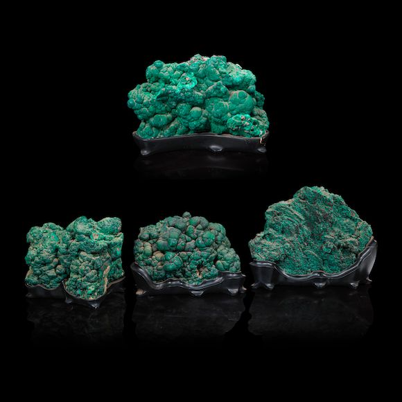 Bonhams : Four Botryoidal Malachite Specimens