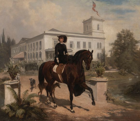 Bonhams Skinner : Franz Adam (German, 1815-1886) Elegant Rider Beside a ...