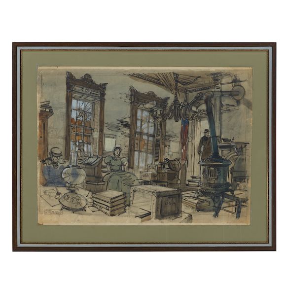 Bonhams : WILLIAM CAMERON MENZIES (1896-1957) SET DESIGN FOR GONE WITH ...