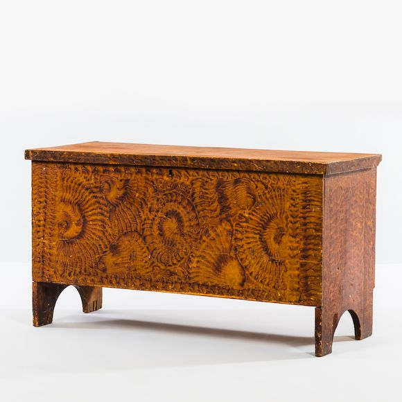 Bonhams Skinner : Putty-painted Six-board Chest, America, 19th century.