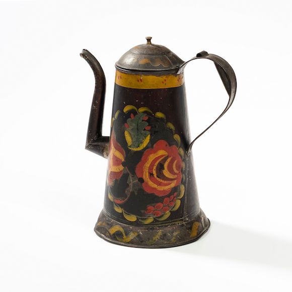 Bonhams Skinner : Painted Tin Lighthouse Coffeepot, Pennsylvania, 19th ...
