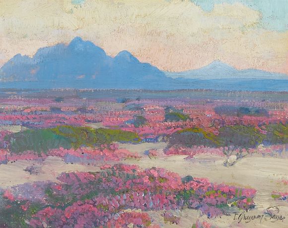 Bonhams : Fred Grayson Sayre (1879-1939) Desert in Bloom 8 x 10 in ...