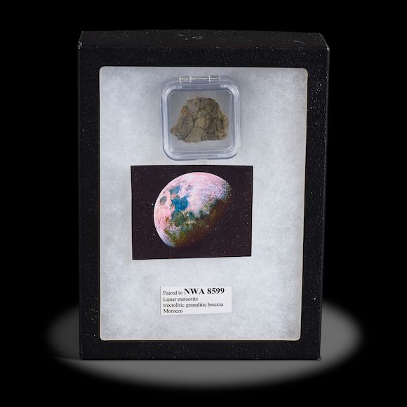 Bonhams : Lunar Meteorite NWA 8599 Section with Black Shock Veins
