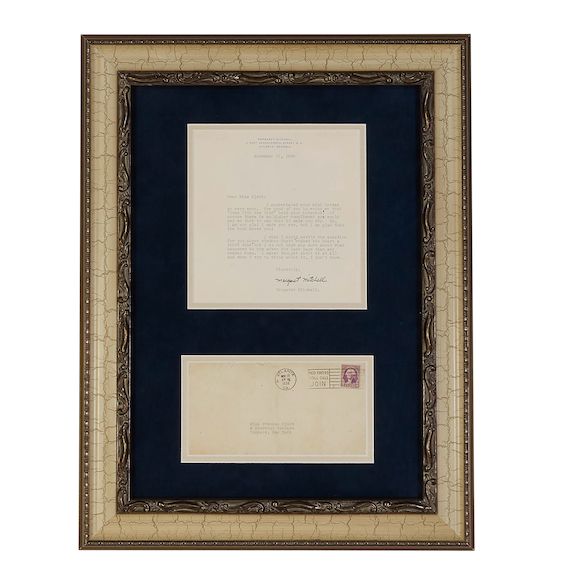 Bonhams : A MARGARET MITCHELL SIGNED LETTER REGARDING THE ENDING OF ...