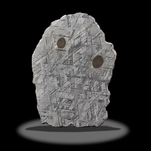 Bonhams : Muonionalusta Meteorite Slab with Two Troilite Inclusions ...