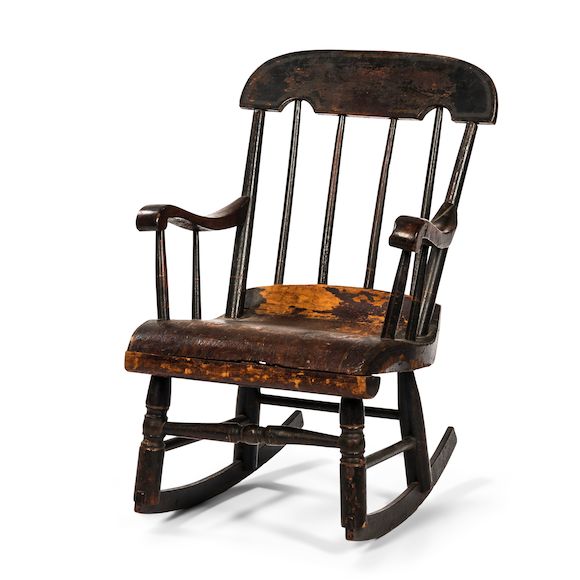 Bonhams Skinner : Small Windsor Rocking Chair, America, c. 1840.