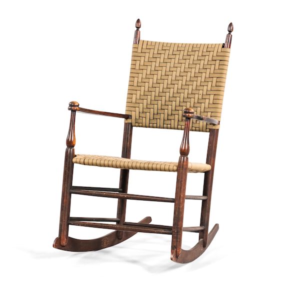 Bonhams Skinner : Armed Rocking Chair, Shaker's, Mount Lebanon, New ...