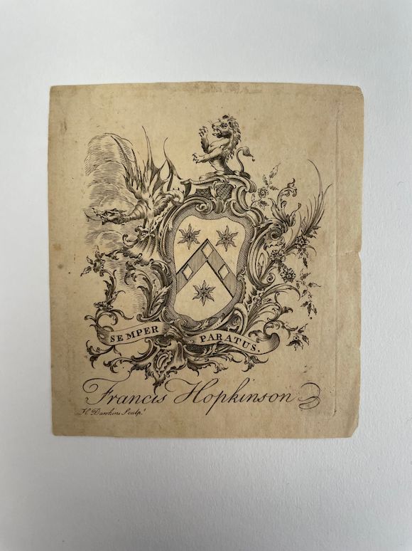Bonhams Skinner : Engraved Francis Hopkinson Bookplate Engraved by ...
