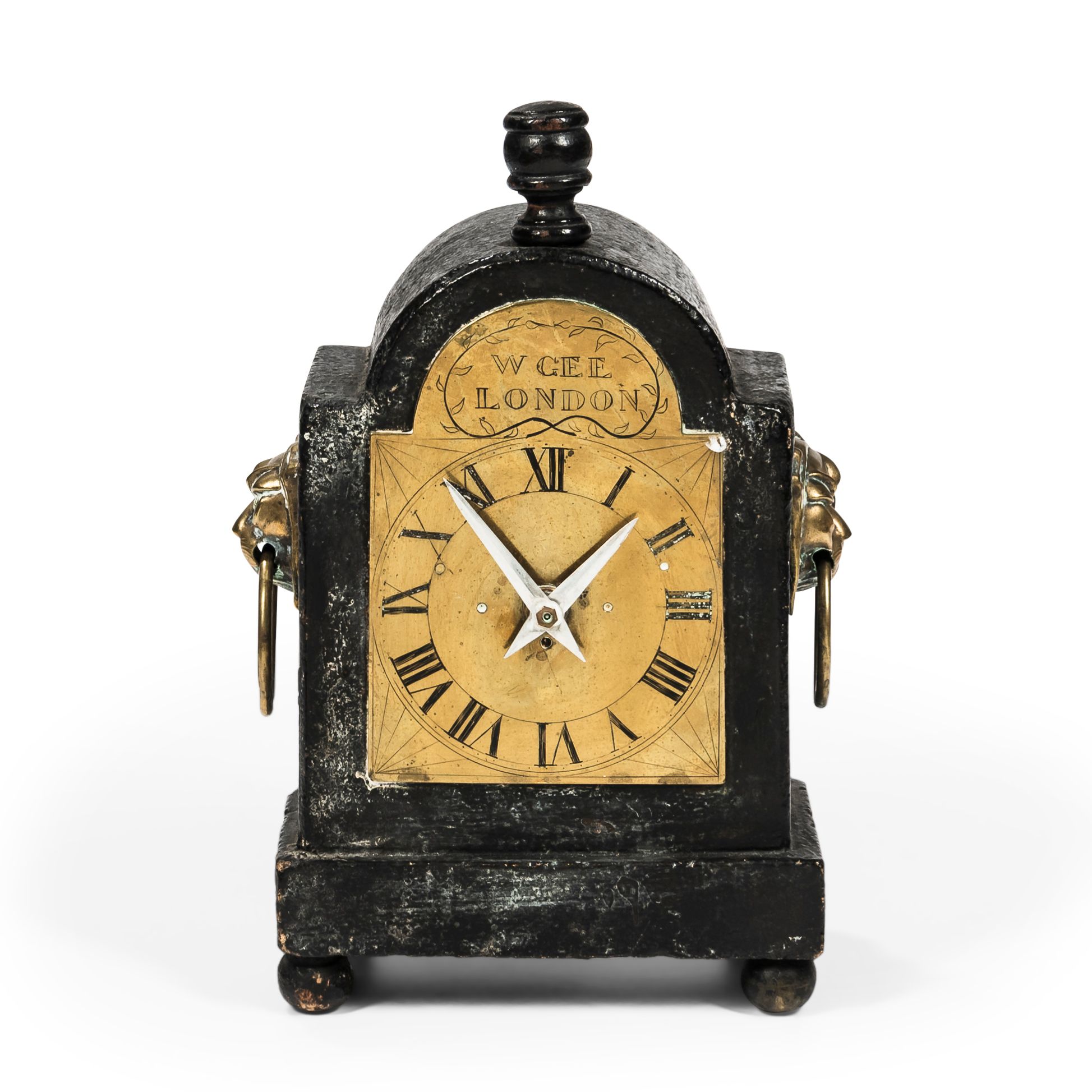 Bonhams Skinner : W. Gee London Soapstone and Brass Mantle Clock