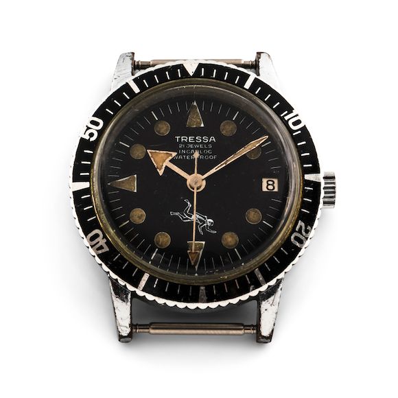 Bonhams Skinner : Tressa Stainless Steel Dive Watch1970's