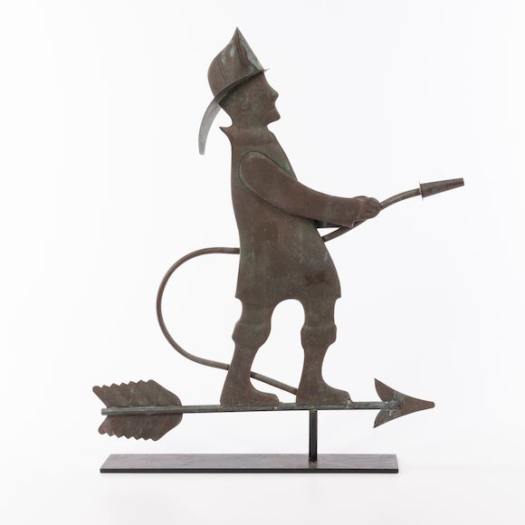 Bonhams Skinner : Molded Sheet Copper Firefighter Weathervane, America ...
