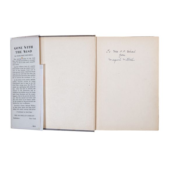 Bonhams : A MARGARET MITCHELL SIGNED JUNE 1936 EDITION OF GONE WITH THE ...