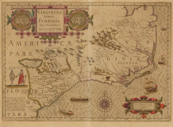 Bonhams : HONDIUS, JODOCUS. 1563-1612. Virginia Item et Floridae ...