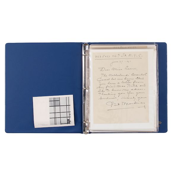 Bonhams : MONDRIAN, PIET. 1872-1944. 15 Autograph Letters Signed ("Piet ...