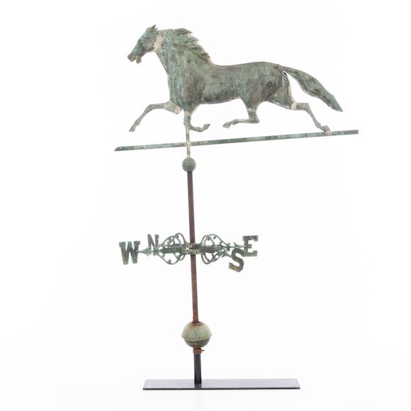 Bonhams Skinner : Molded Sheet Copper Trotting Horse Weathervane ...