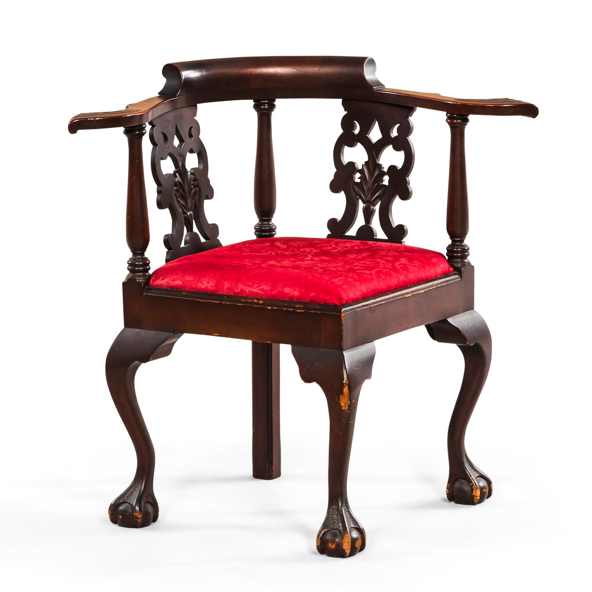 Bonhams Skinner : Chippendale-style Mahogany Roundabout Chair