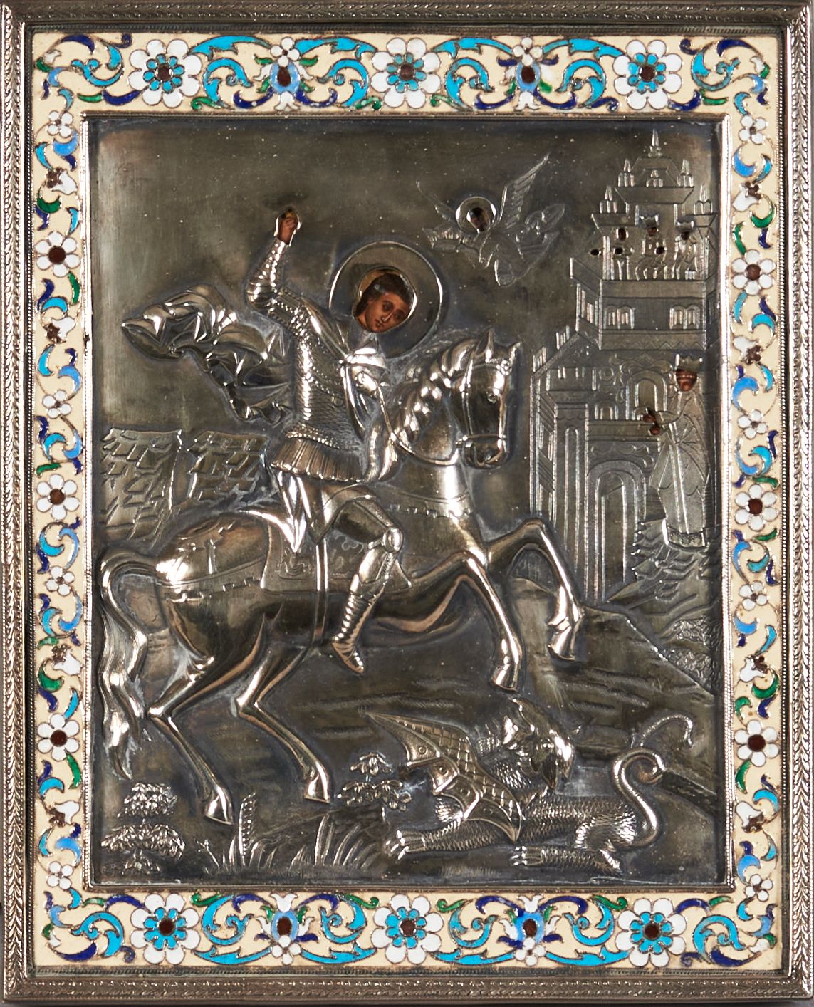 Bonhams Skinner : Russian Icon of St. George Slaying the Dragon,