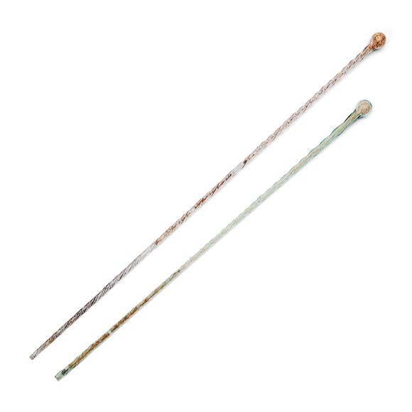 Bonhams Skinner : Two English or American Glass Whimsy Batons with ...