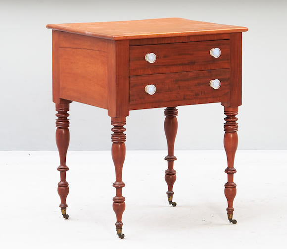 Bonhams Skinner Federal Style Mahogany Two Drawer Work Table