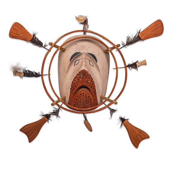 Bonhams : A Nunivak Island Cup'ik Inuit hoop mask