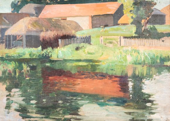 Bonhams Skinner : Harry Bush (1883-1957) Farm and Stables Unsigned ...