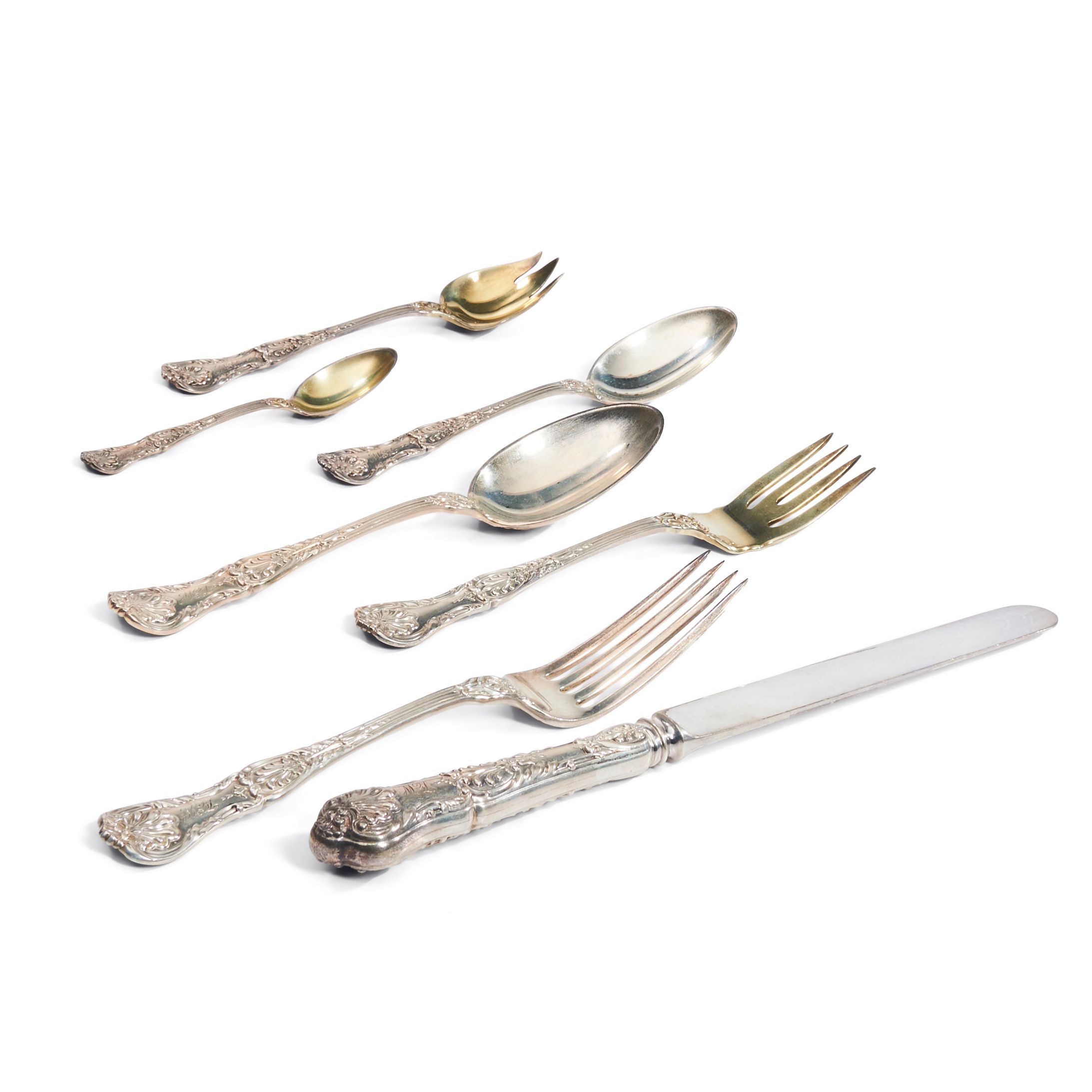 Bonhams Skinner : Gorham King George Sterling Silver Flatware Set,