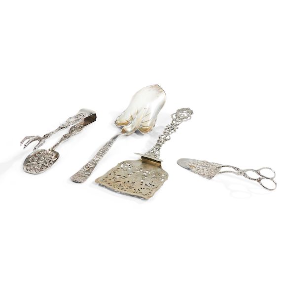 Bonhams Skinner : Four Sterling Silver Serving Pieces,