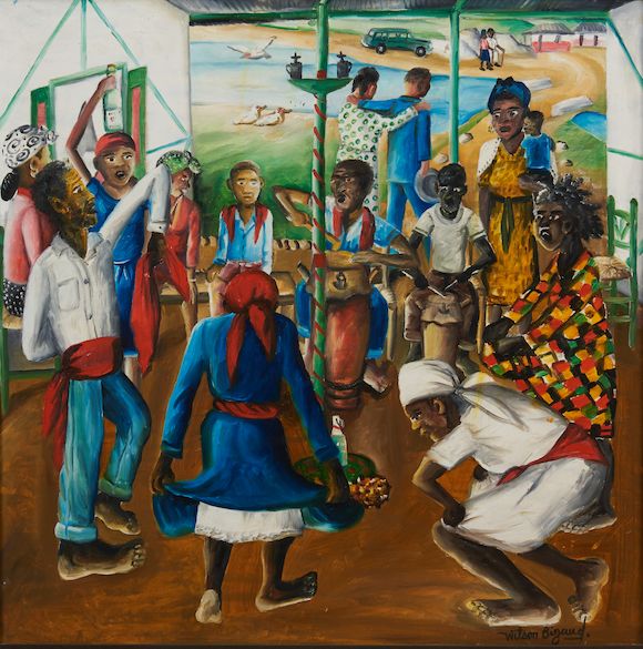 Bonhams Skinner : Wilson Bigaud (1931-2010) Dance Ritual Signed 'Wilson ...